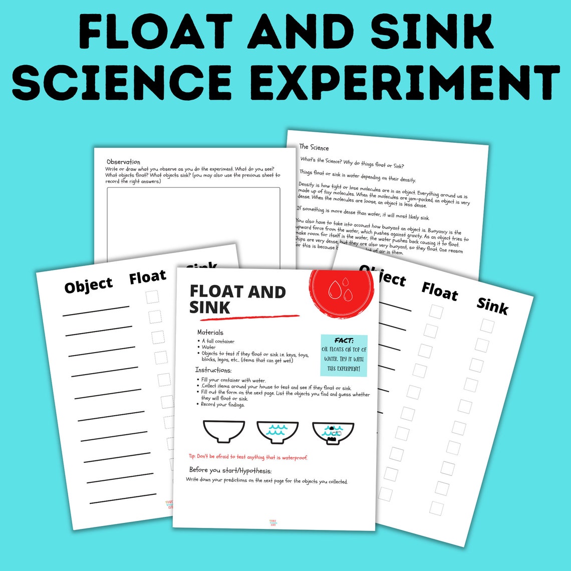 Float and Sink Science Experiment for Kids | Science Activities | STEM ...