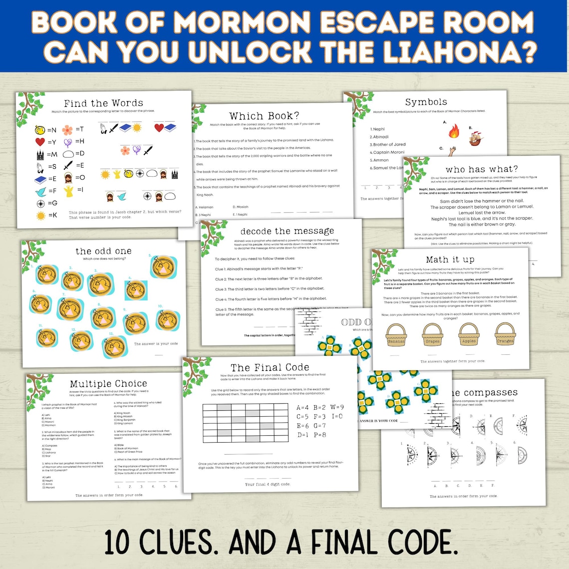 Book of Mormon Escape Room for Kids Ages 8-12 | Book of Mormon Games ...