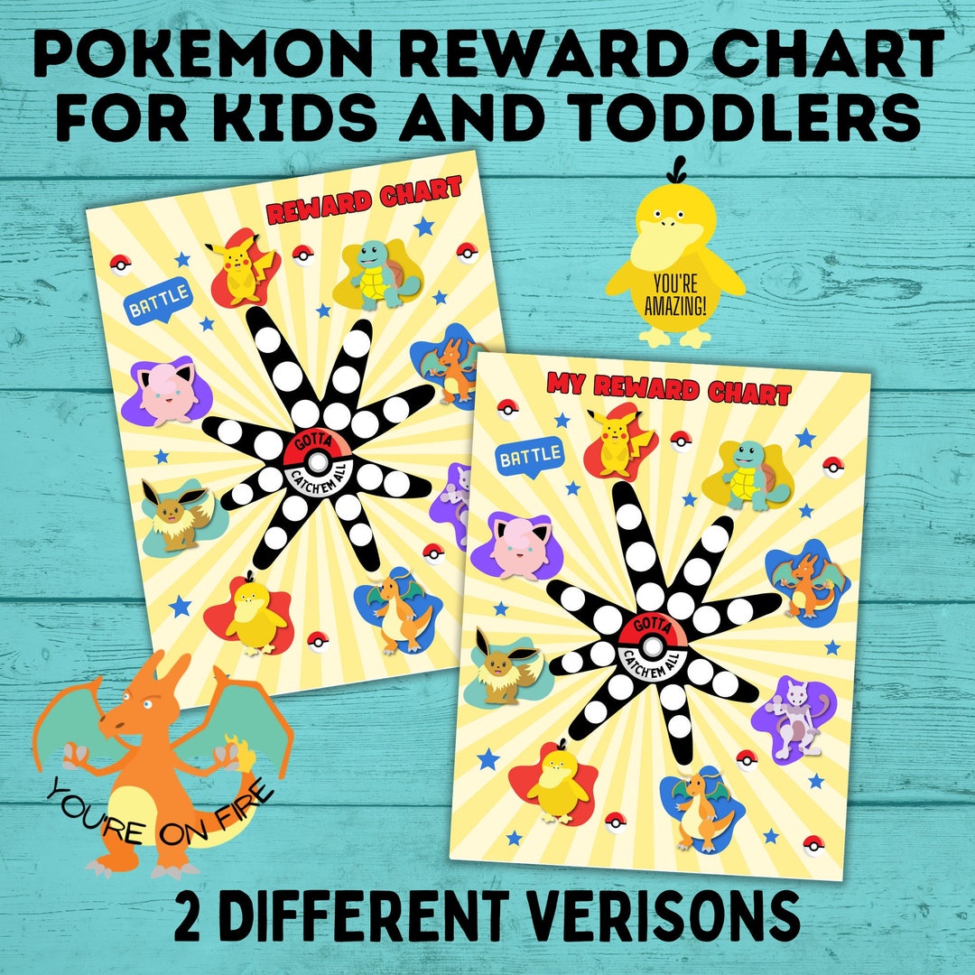Pokemon Reward Chart for Kids and Toddlers | Reward Chart | Chore Chart ...