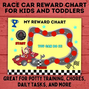 Race Car Reward Chart for Kids and Toddlers | Chore Chart for Kids ...