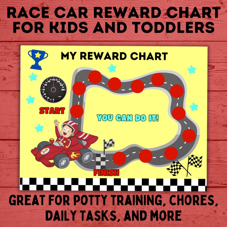 Race Car Reward Chart for Kids and Toddlers | Chore Chart for Kids ...