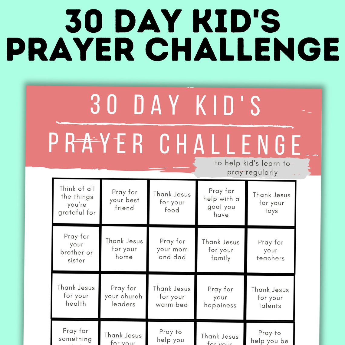 Prayer Printable for Kids Prayer Cube Prayer Prompts Prayer Guide ...