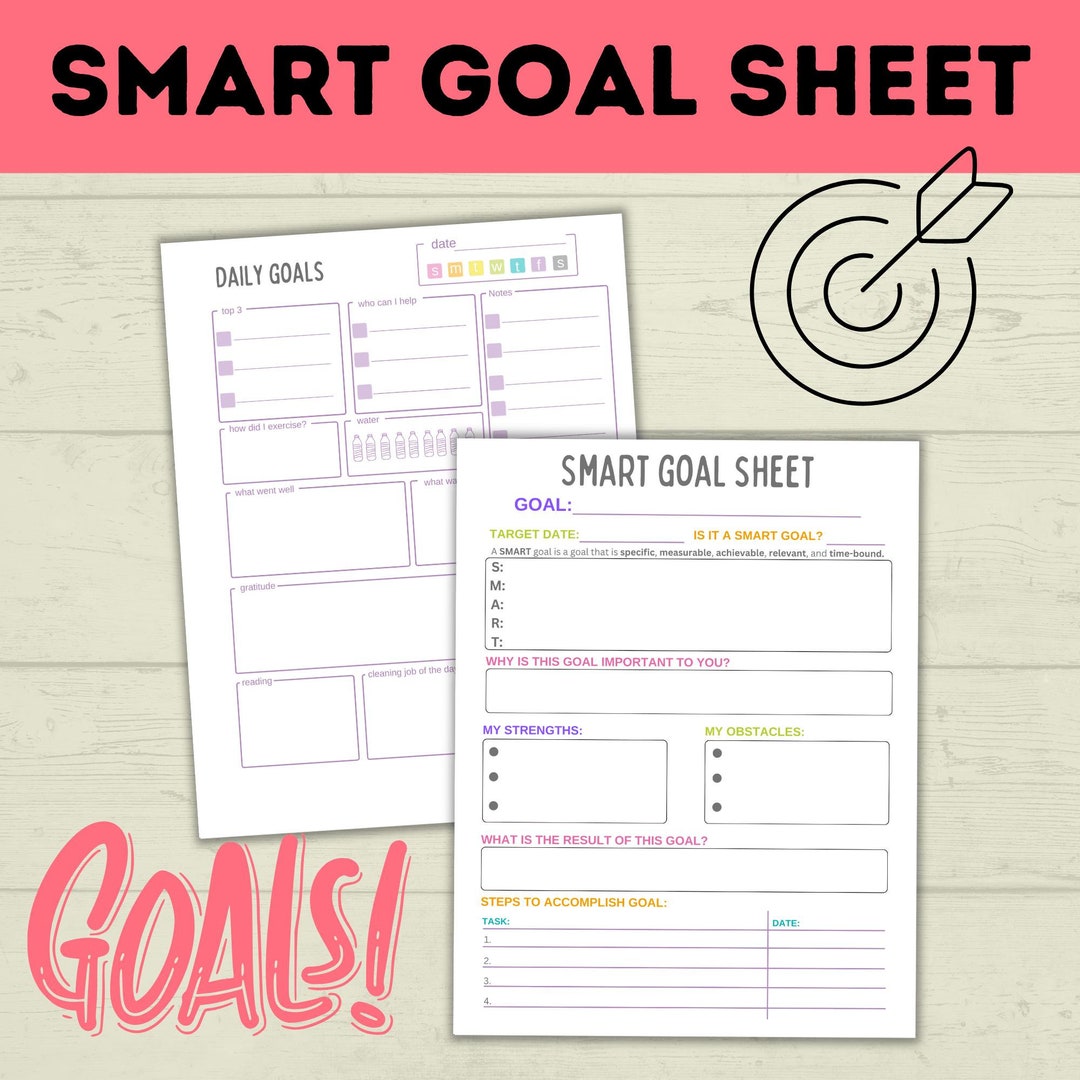 Kids Goals | Daily Goals Tracker | Smart Goals Sheet | Goal Setting ...