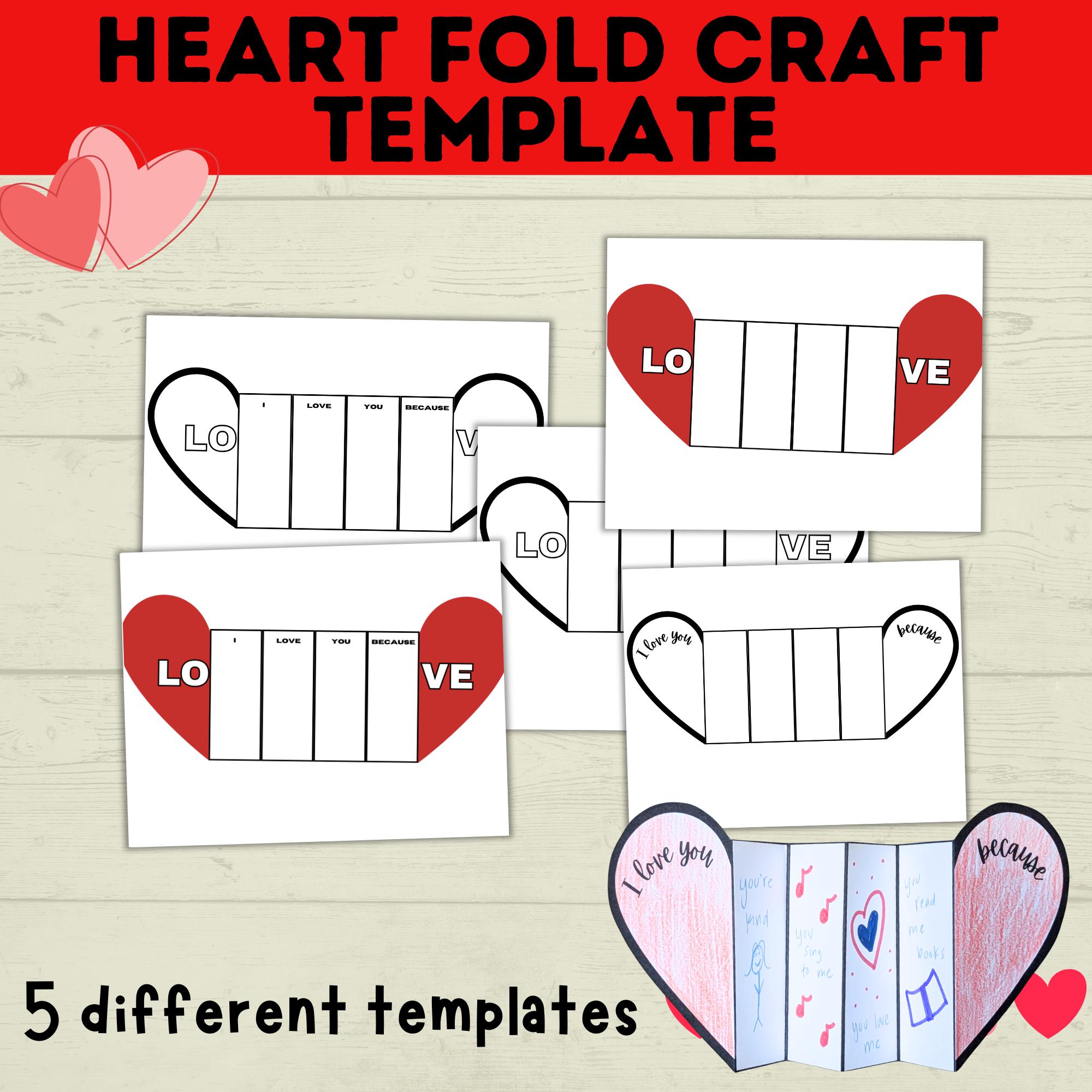 Valentine's Day Heart Craft Kids, Valentines Day Activity, Fold Craft ...
