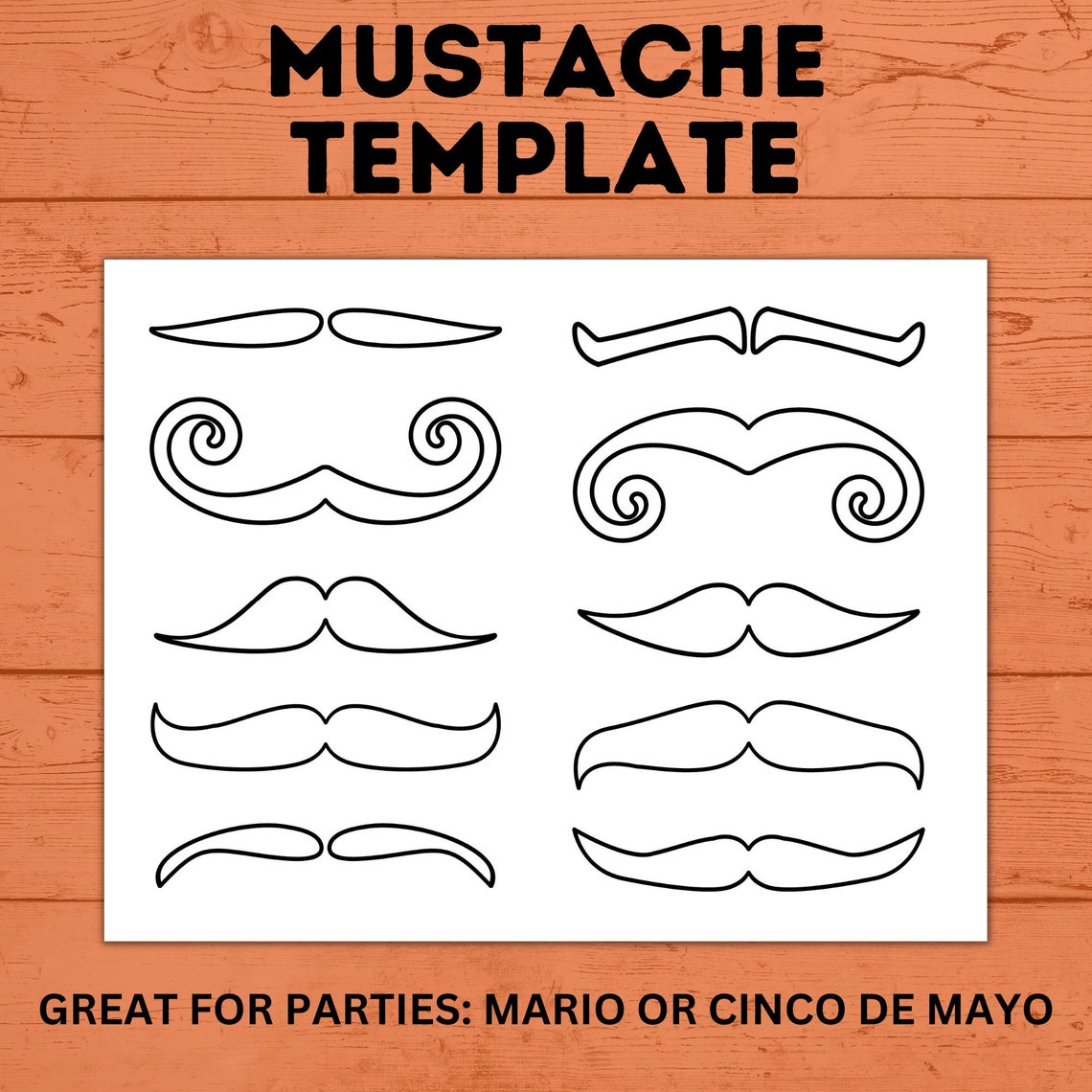 Mustache Template | Kids Mustache Craft | Mustache Craft | Mustache ...