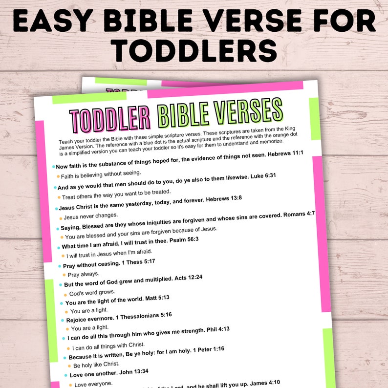 Bible Verses for Toddlers | Scriptures for Toddlers | Easy Bible Verses to Memorize | Bible ...
