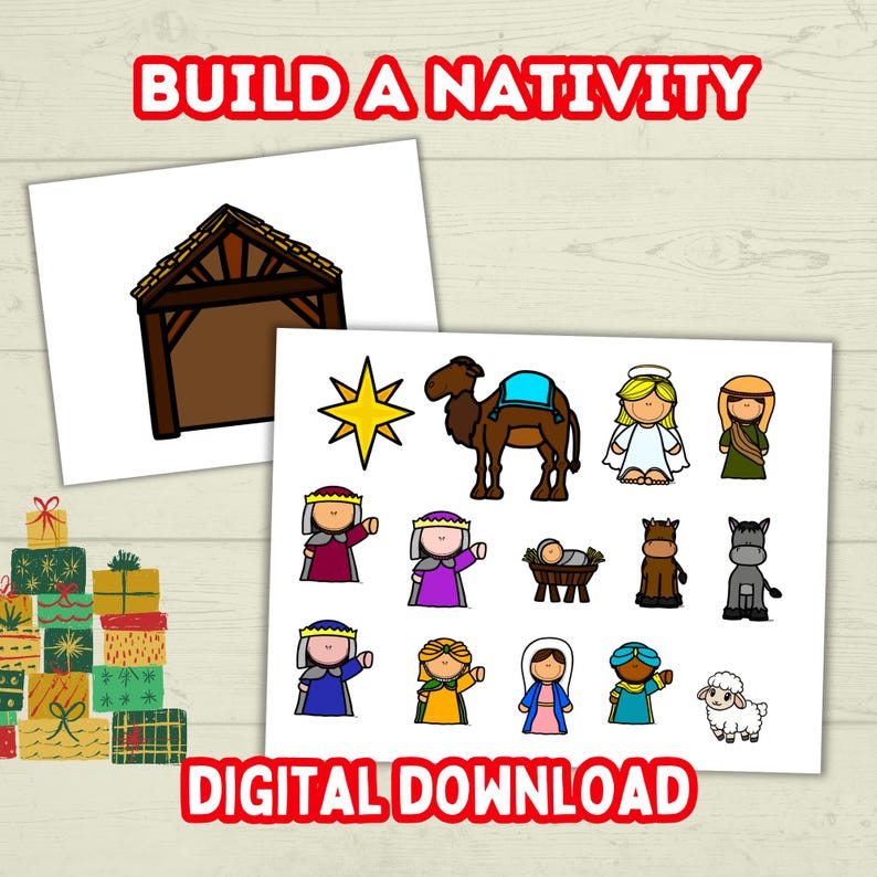 Build a Nativity Scene Activity Printable for Kids, Christmas ...