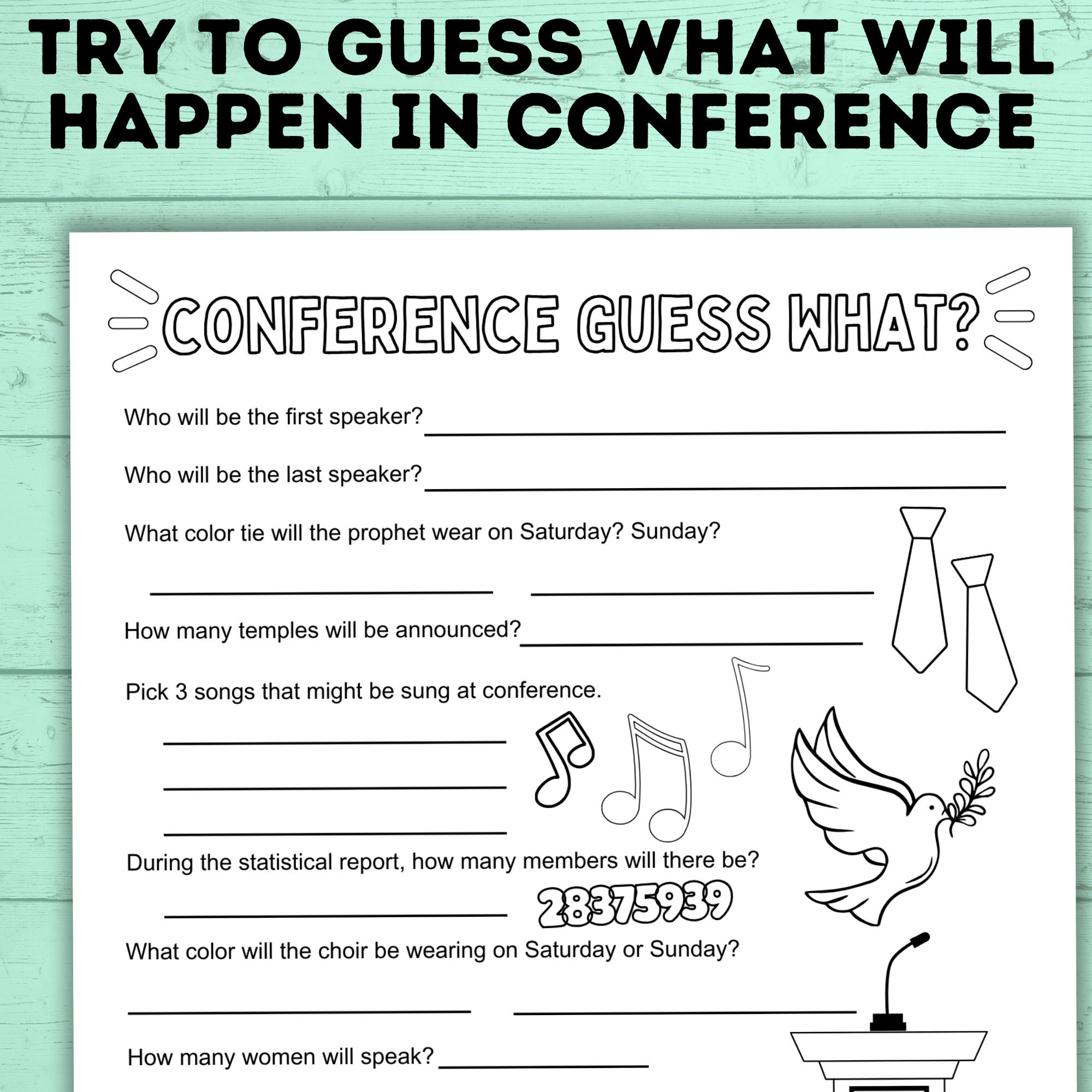 General Conference Guessing Game for Kids | General Conference Trivia ...