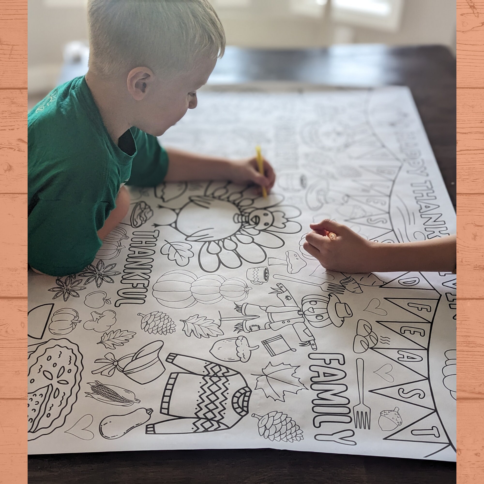 Thanksgiving Coloring Poster for Kids | Poster for Kids | Thanksgiving ...