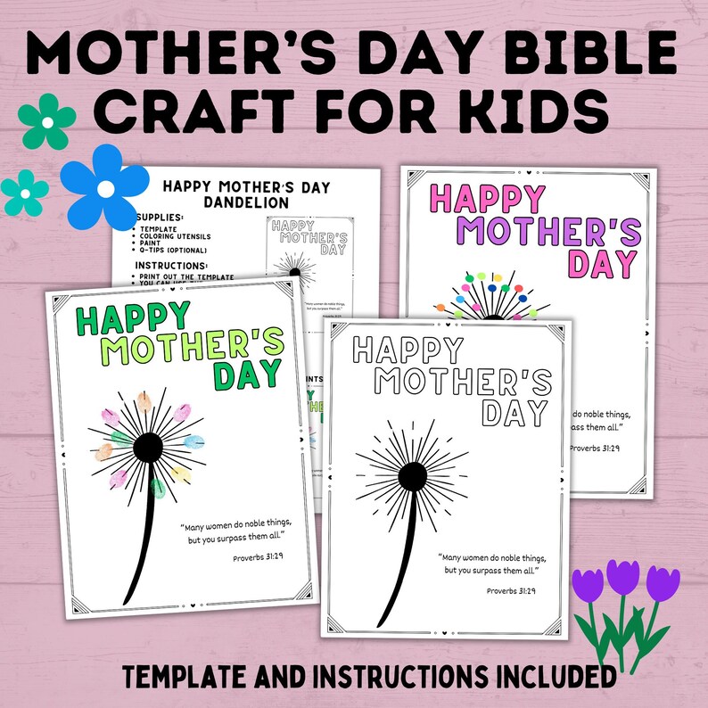 Mother's Day Dandelion Craft for Kids | Kids Crafts | Mother's Day ...