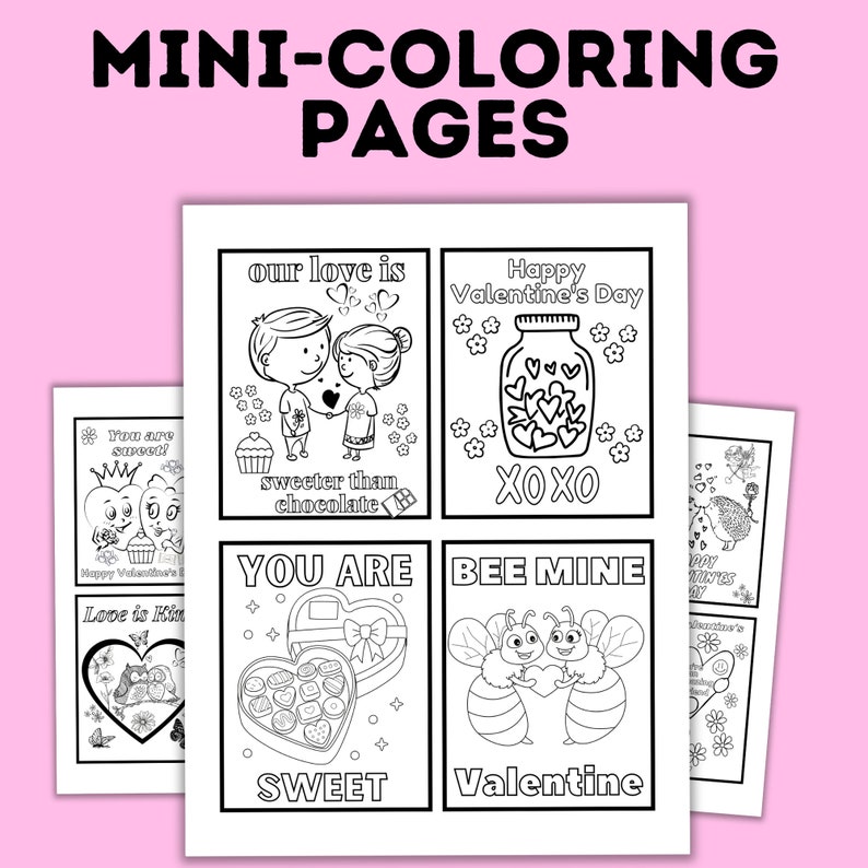 Valentine's Mini Coloring Pages | Kid's Coloring Pages | Valentine's ...