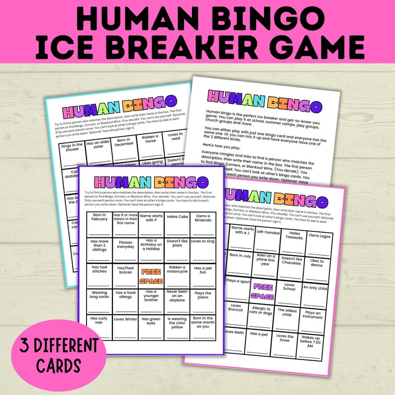Kids Bingo | Human Bingo | Ice Breaker Bingo | Get to Know You Bingo ...