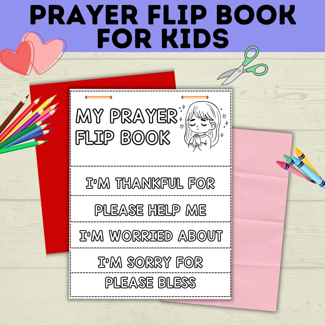 Prayer Craft | Prayer Flip Book | Prayer Activity | Prayer Printables for Kids | Church Craft ...