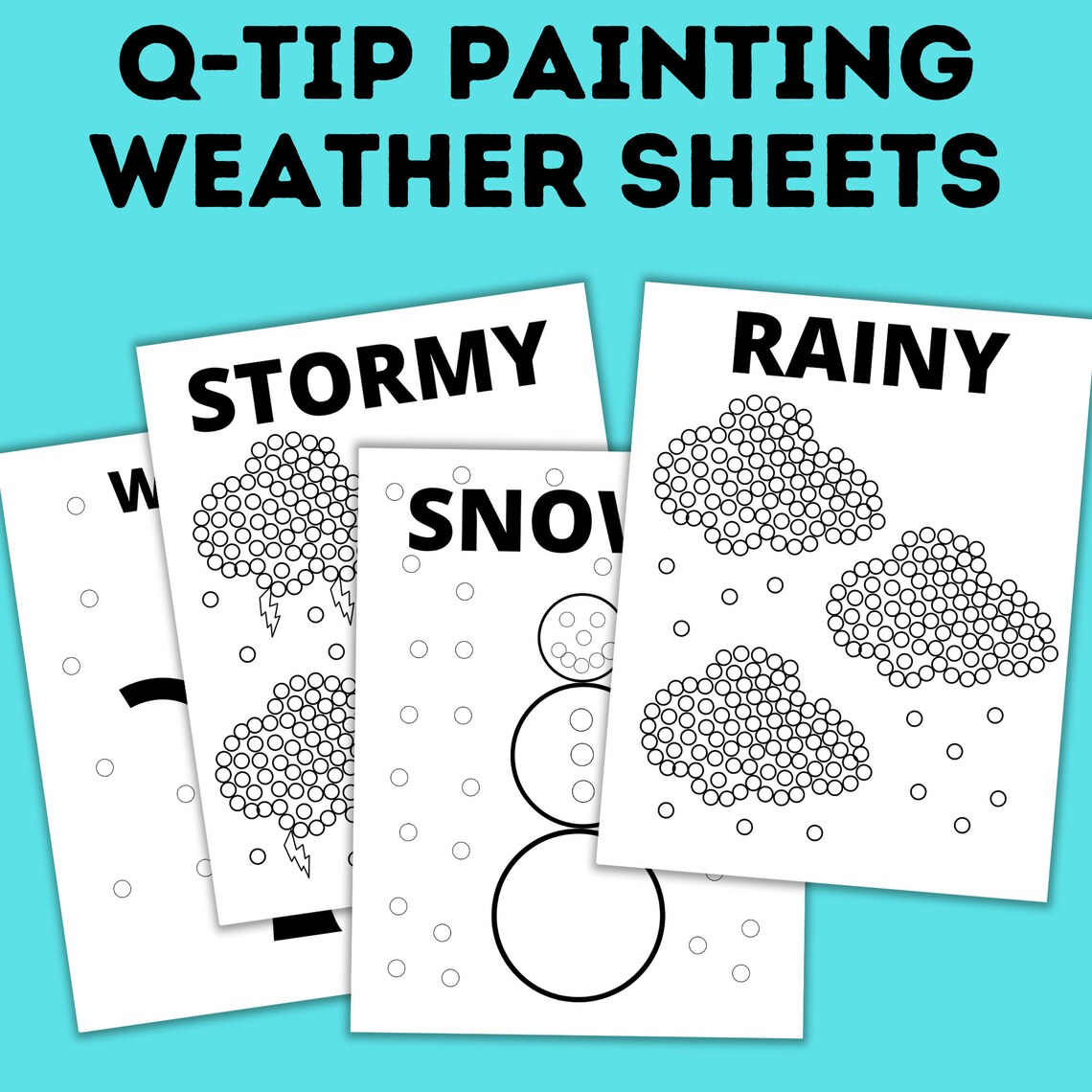 Q Tip Painting Weather Printable Preschool Activity PDF - Etsy
