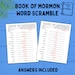 Book of Mormon Word Scramble for Kids | Kids Activities | Kids ...
