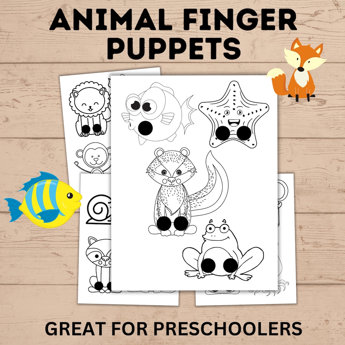 Animal Finger Puppets | Paper Finger Puppets to Color | Printable ...