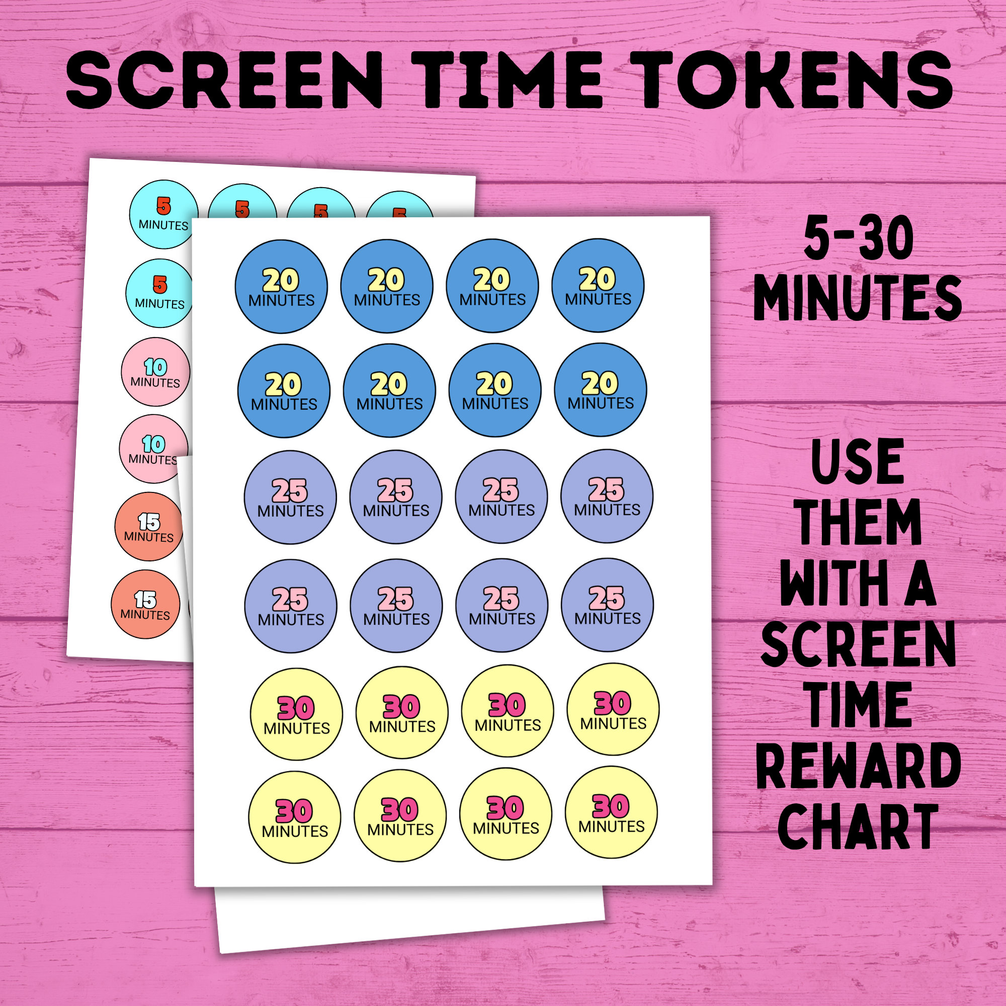 Screen Time Rewards Screen Time Tokens Screen Time Bucks Screen Time ...
