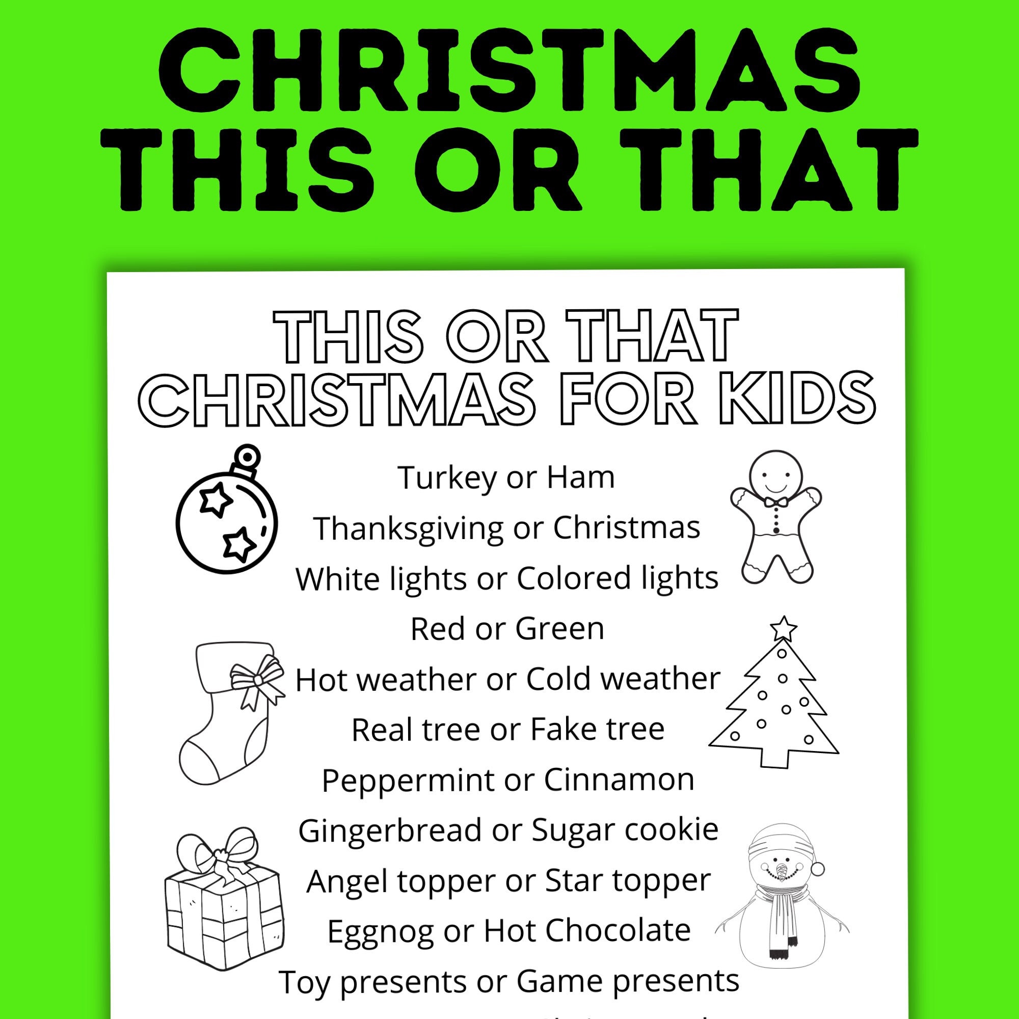 This or That Christmas for Kids | Christmas Game | Kids Games ...