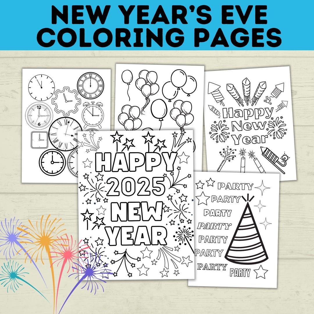 New Year's Eve Coloring Pages for Kids | New Year's Eve Activities ...