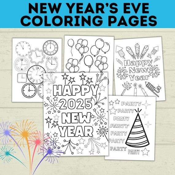 Kindergarten Coloring FREEBIE} Happy New Year Coloring Sheet