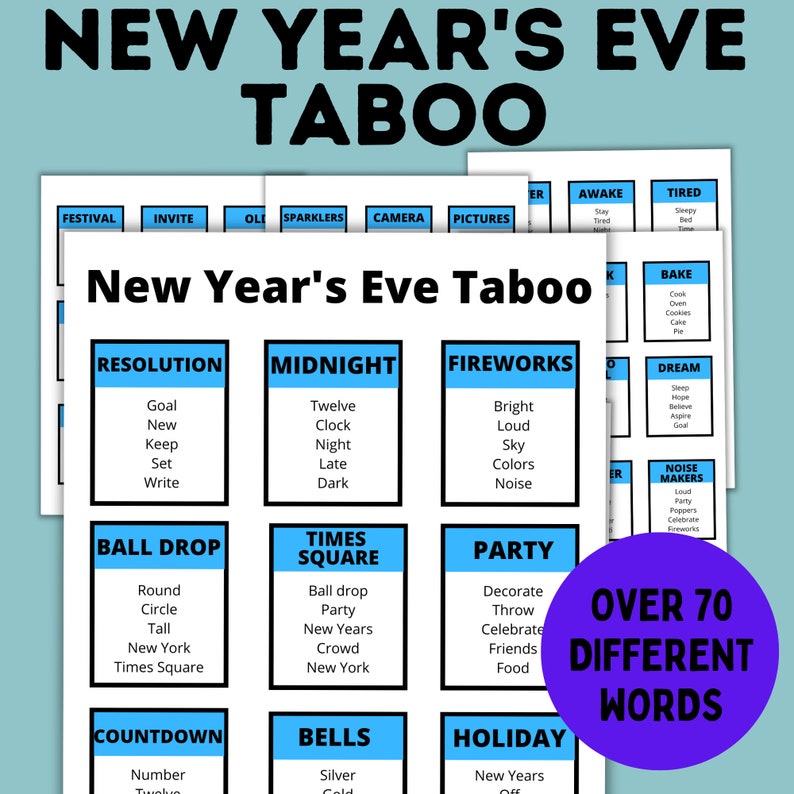New Year's Eve Game | New Years Eve Pictionary and Charades for Kids ...