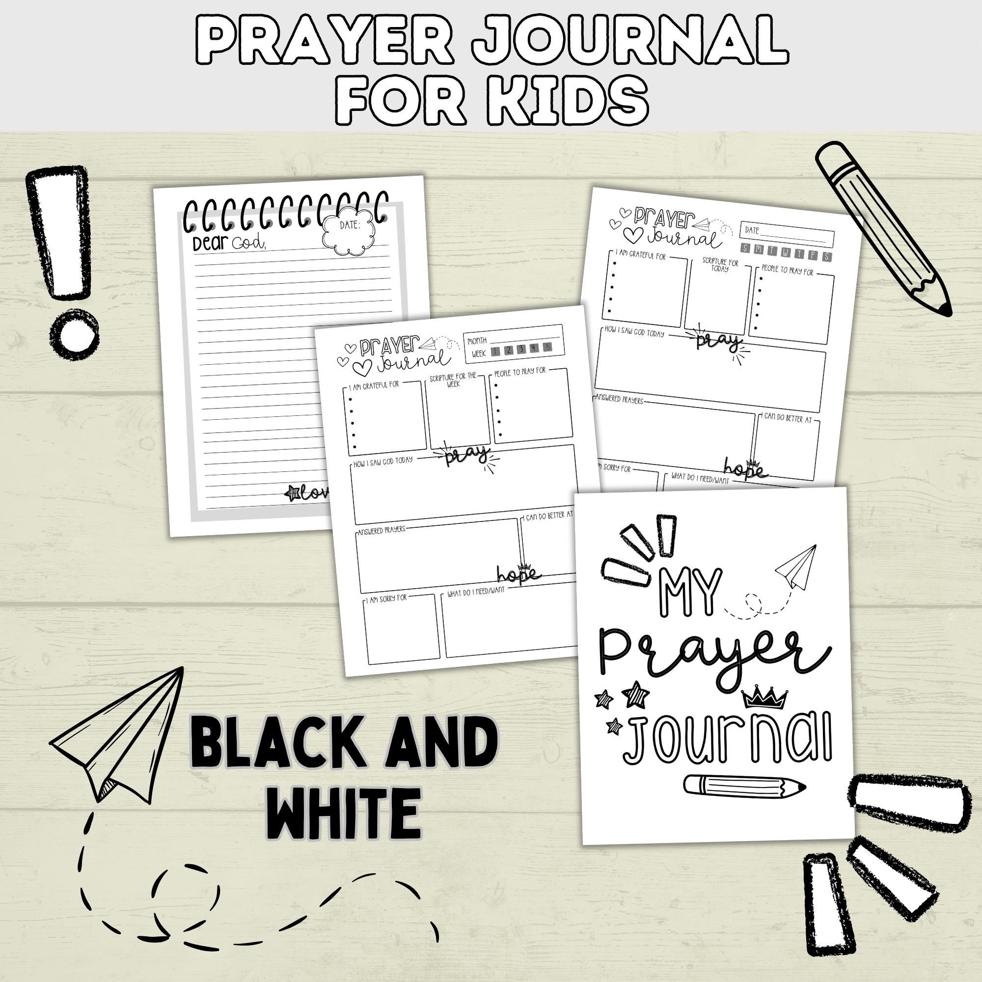 Printable Prayer Journal for Kids: Daily & Weekly Pages (PDF Download ...
