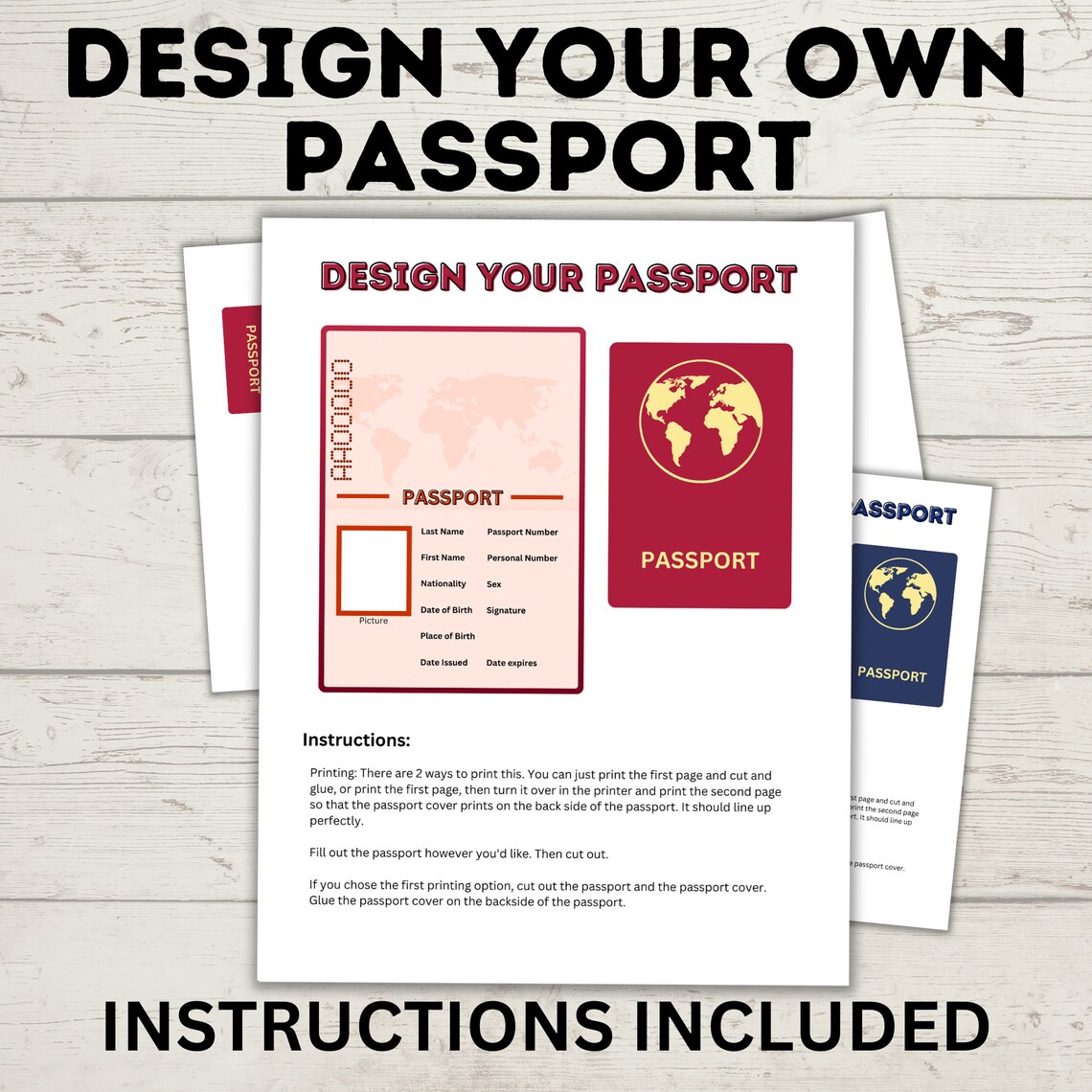 Design Your Own Passport Craft and Printable | Travel Craft | Passport ...
