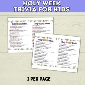 Holy Week Trivia Game for Kids: LDS Easter Activity (digital Download ...