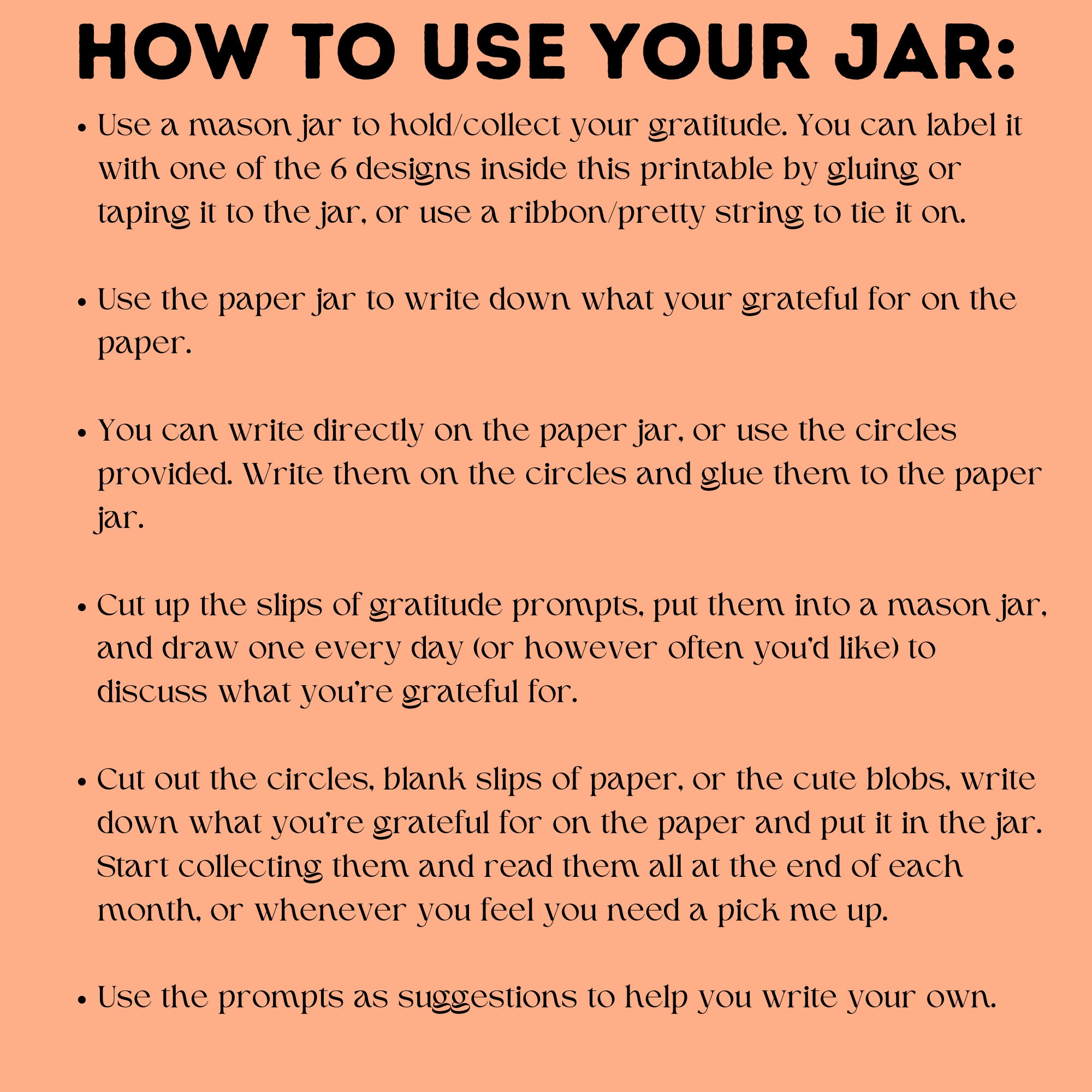 Gratitude Jar for Kids, Thankful Activity, Thanksgiving, Prompts, PDF ...