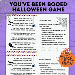 You've Been Booed Halloween Game: Printable Activity Kit (PDF Download ...