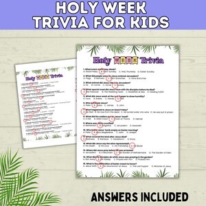 Holy Week Trivia Game for Kids: LDS Easter Activity (digital Download ...