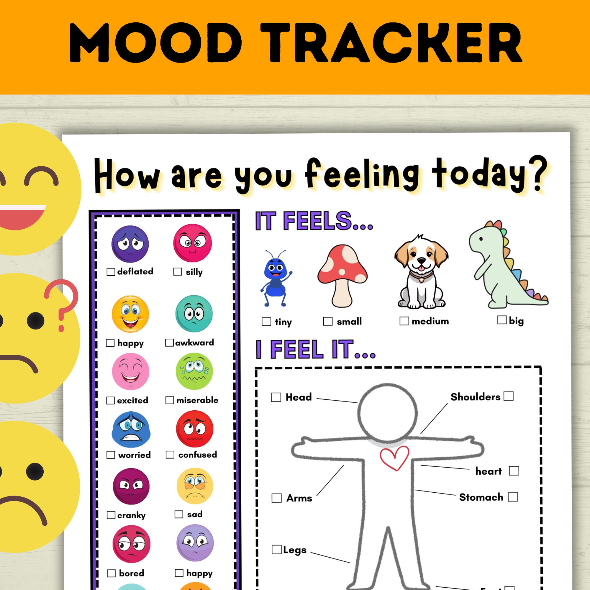 Feelings Chart | Mood Tracker | How Are You Feeling? | Mood Chart ...