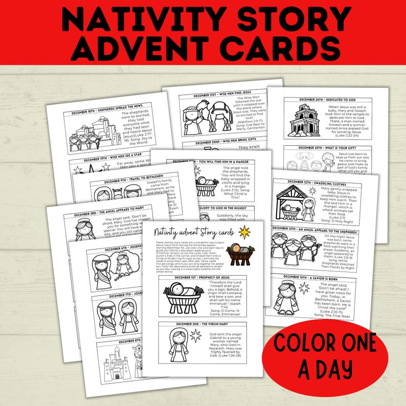 Kids Advent Calendar | Nativity Story Cards | Kids Advent Calendar ...
