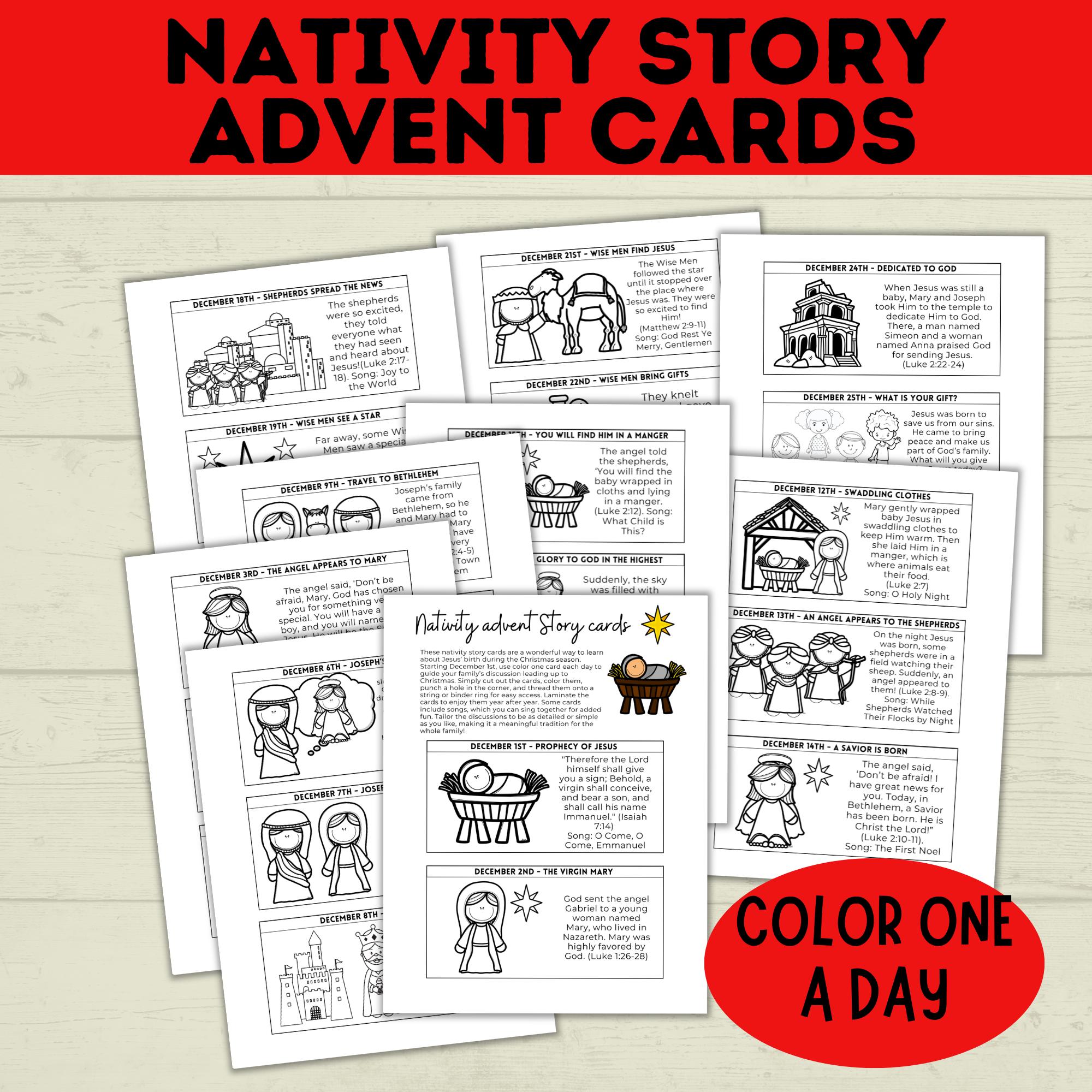 Kids Advent Calendar | Nativity Story Cards | Kids Advent Calendar ...