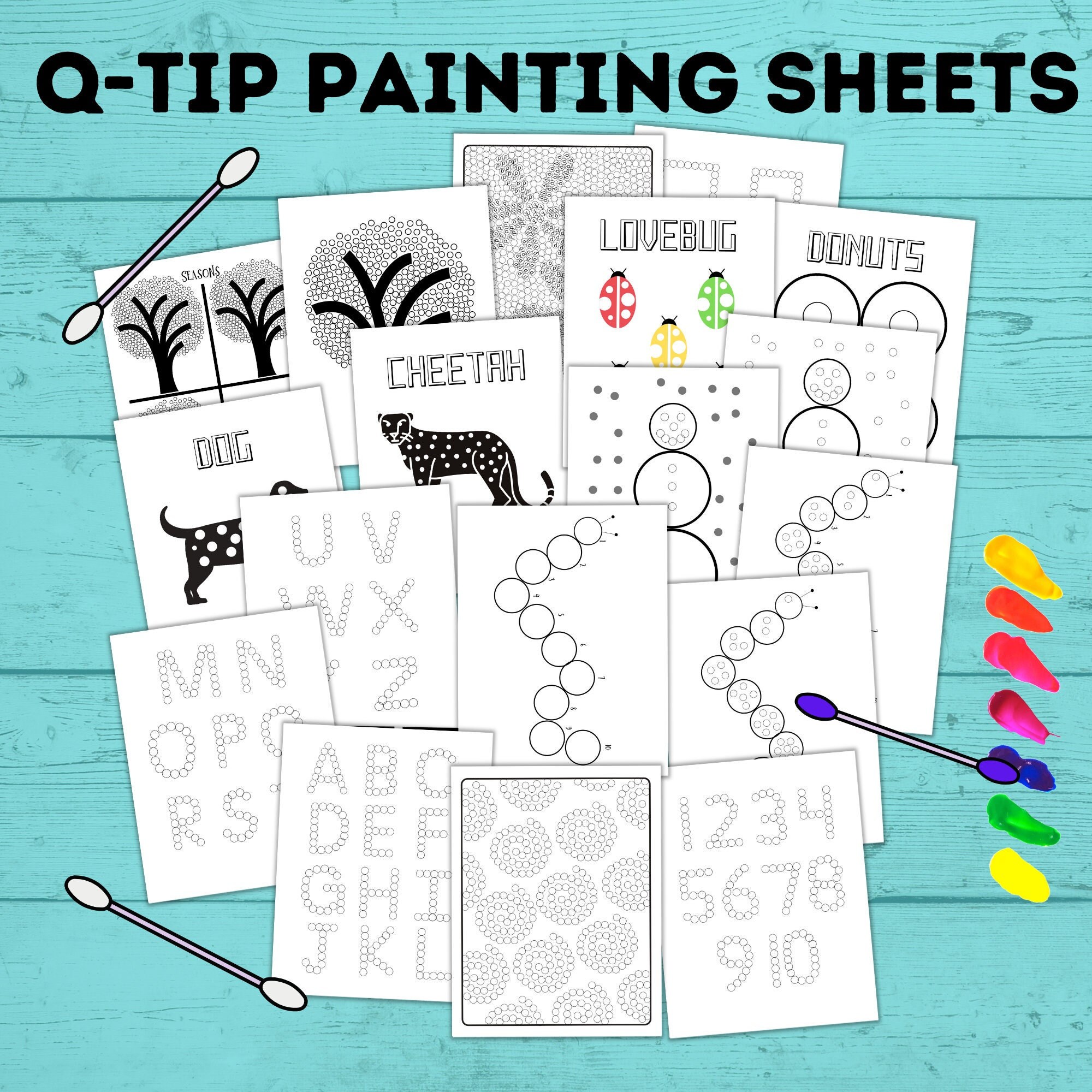 Qtip Painting | Qtip Printable | Painting With Kids Craft | Preschool ...