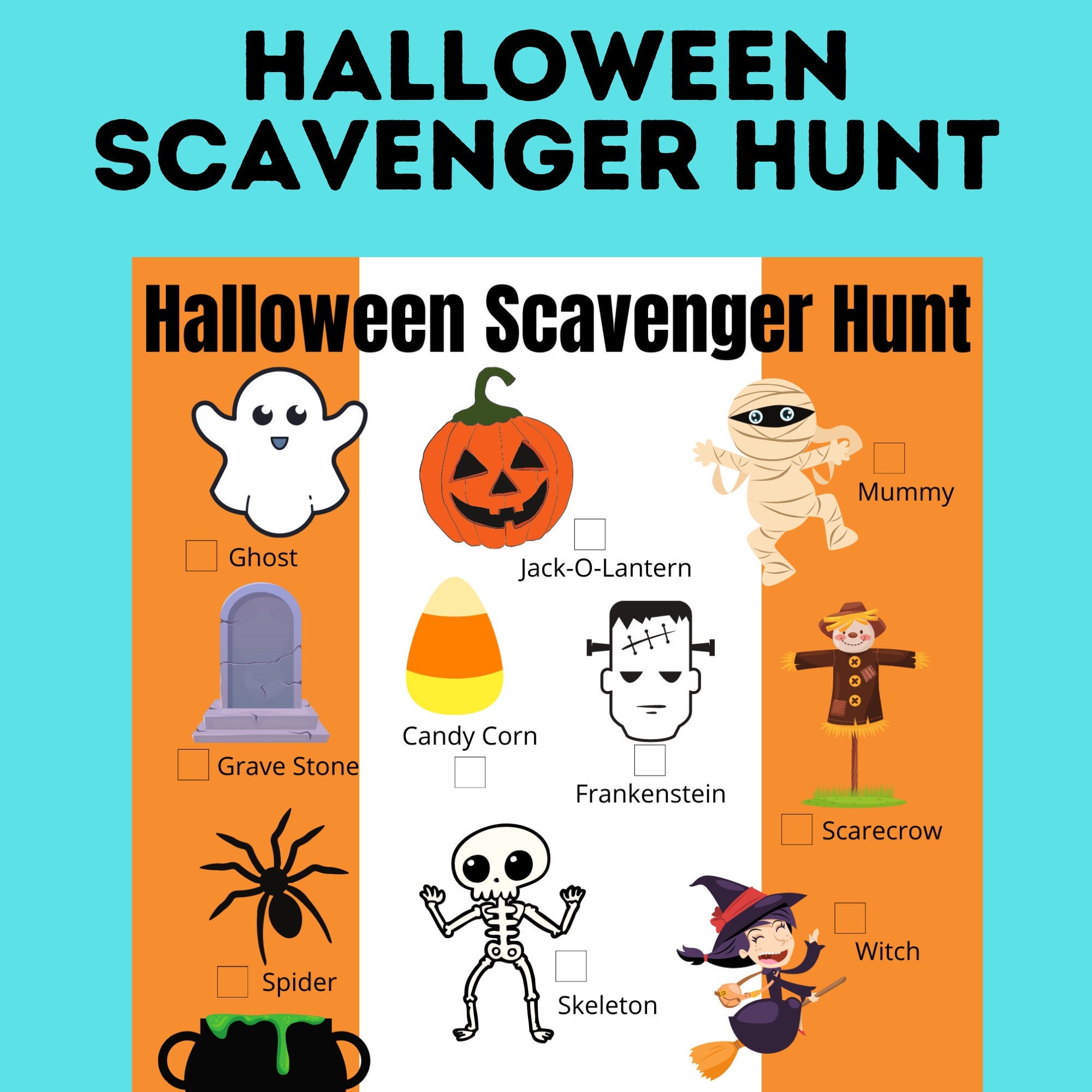 Halloween Scavenger Hunt for Kids | Halloween Activity for Kids | Kids ...