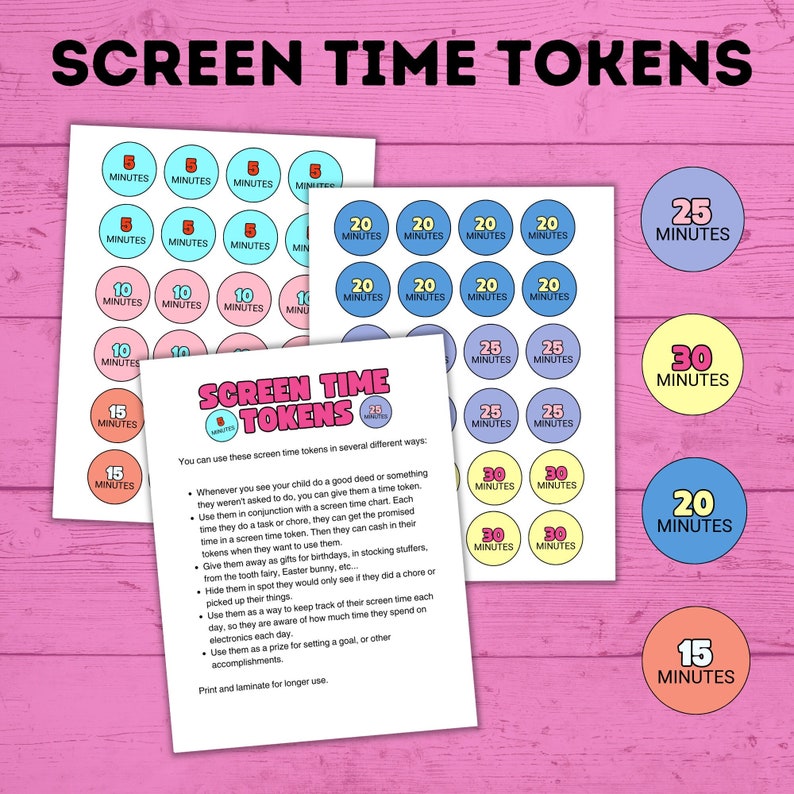 Screen Time Rewards | Screen Time Tokens | Screen Time Bucks | Screen ...