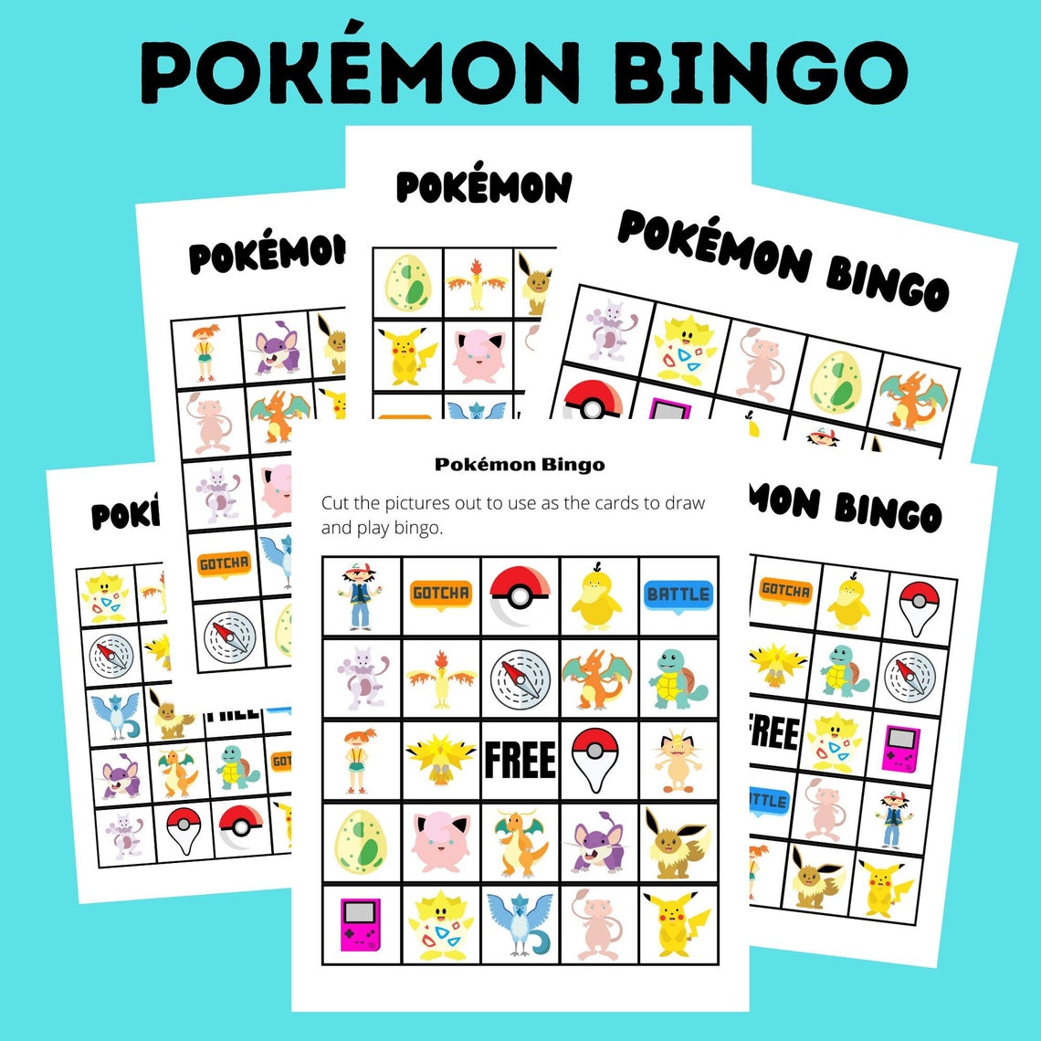 Pokémon Bingo | Pokémon Activities | Party Activities - Etsy