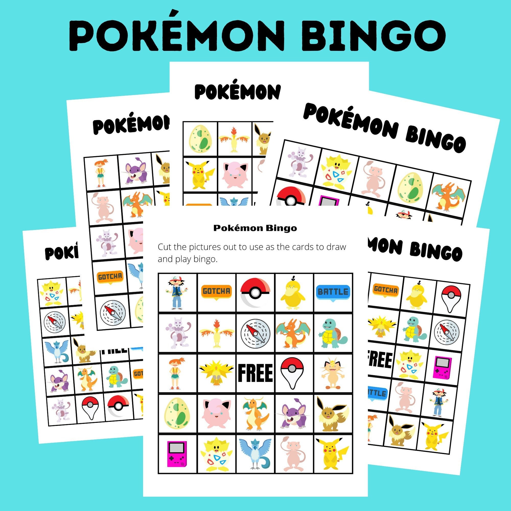 Pokémon Bingo | Pokémon Activities | Party Activities - Etsy