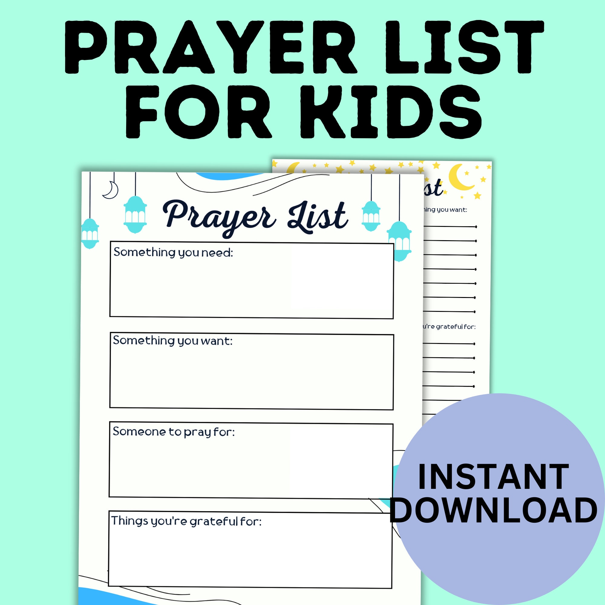 Kids Prayer | Prayer List for Kids | Prayer Chart | Prayer Printable ...