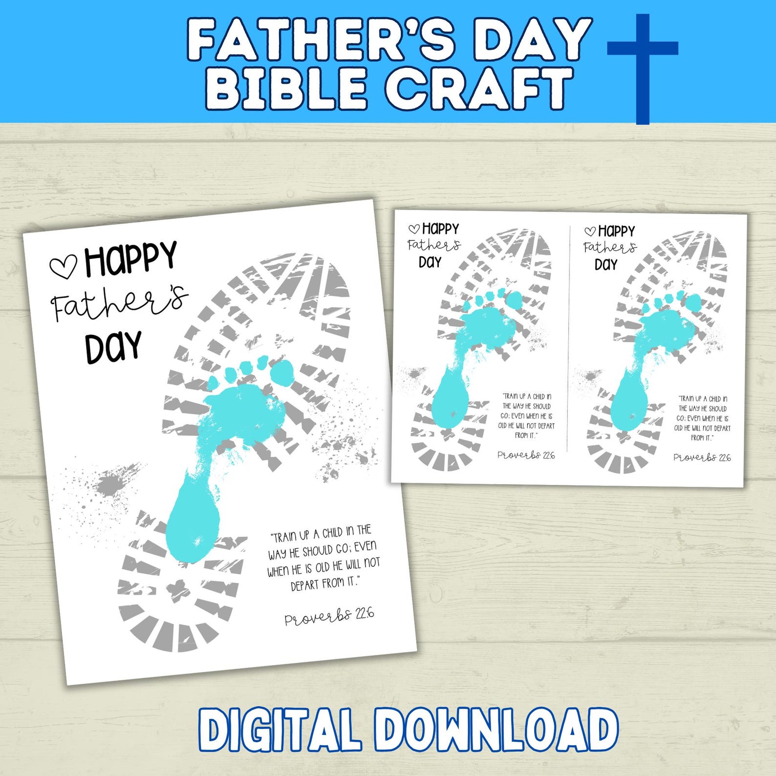 Father's Day Bible Footprint Craft: Printable Keepsake (PDF Download - Etsy