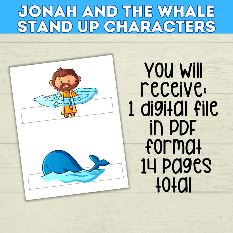 Jonah and the Whale, Biblical Characters Craft, Bible Story Lessons ...