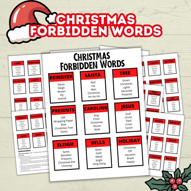 Christmas Classroom Printable Cards Game for Kids, Ice Breaker Party ...
