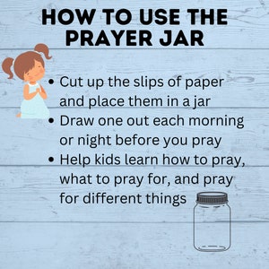 Prayer Prompts for Kids Activity Jar, Prayer List, Christian Sunday ...