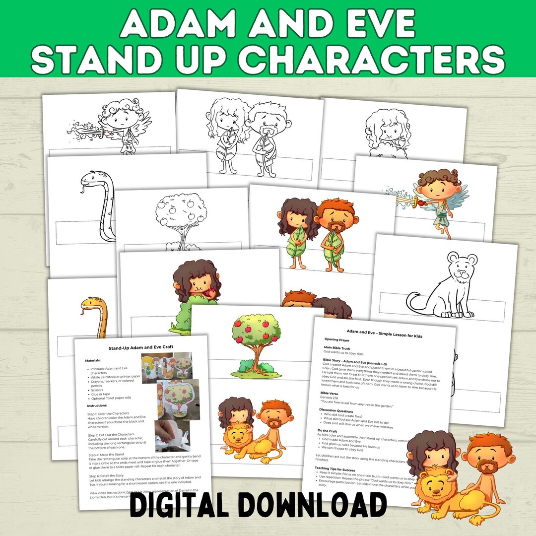 Adam and Eve Craft, Puppet Craft, Forbidden Fruit, Tree of Knowledge ...