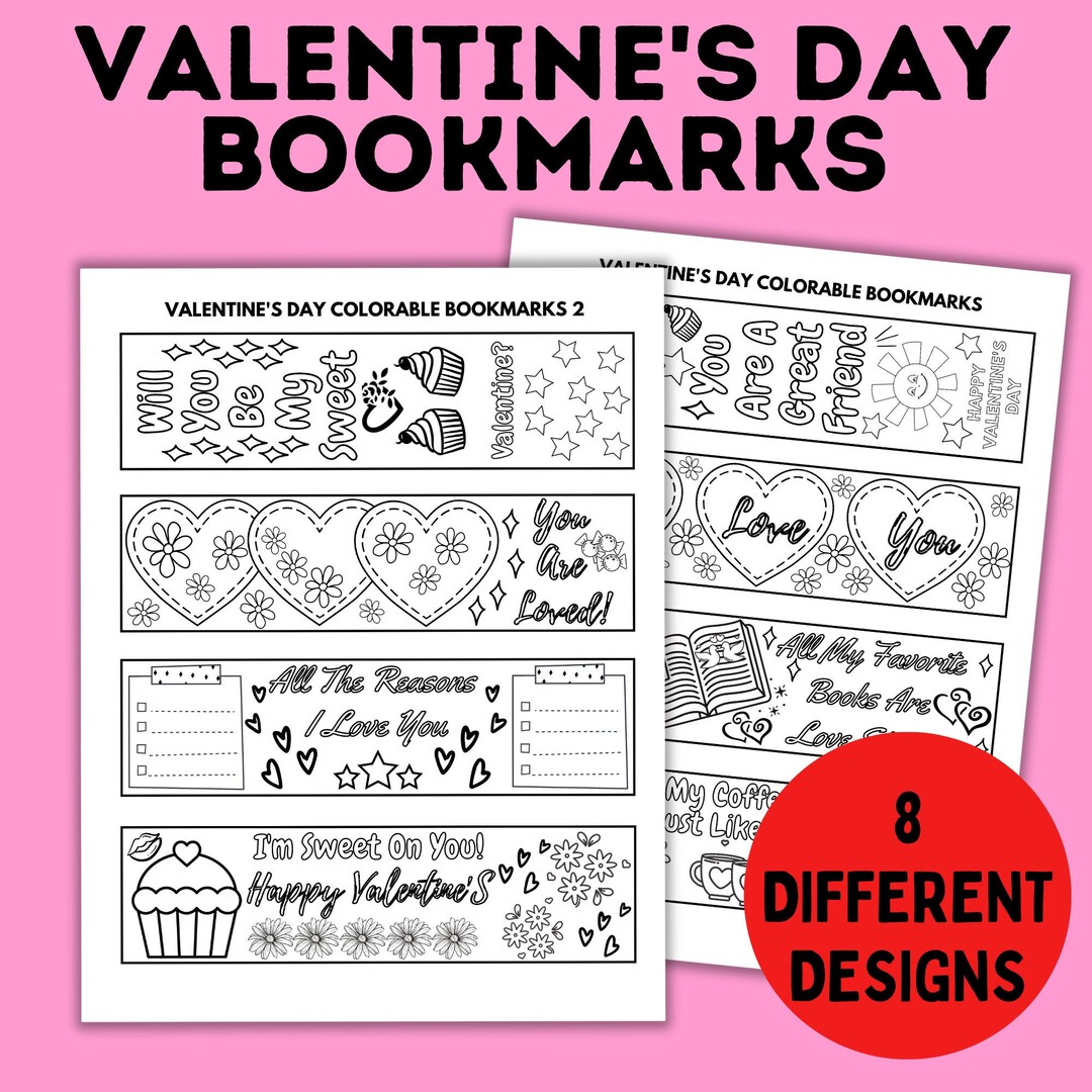 Valentine's Day Bookmarks for Kids | Coloring Bookmarks | Coloring ...