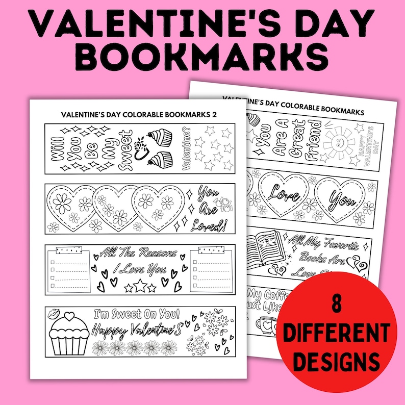 Valentine's Day Bookmarks for Kids | Coloring Bookmarks | Coloring ...