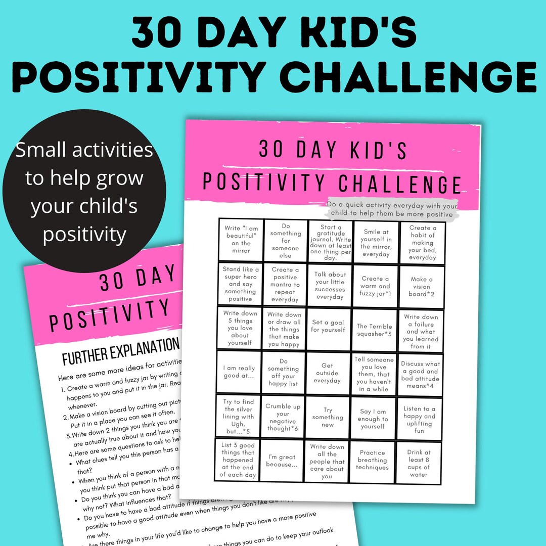 Kids Positive Challenge | 30 Day Challenge for Kids | Kids Activities ...