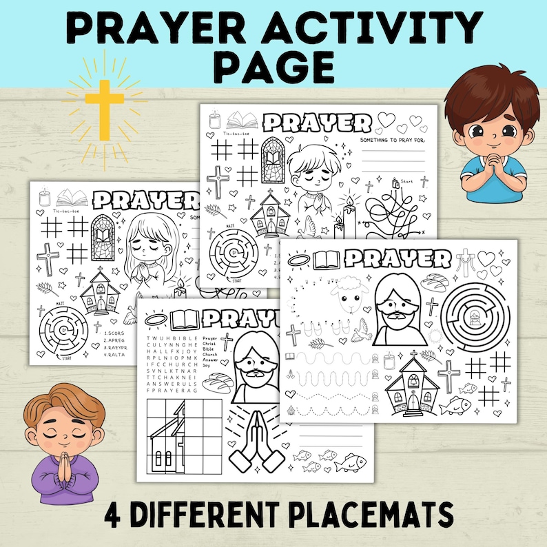 Prayer Craft, Prayer Activity Page for Kids, Sunday School Activity ...