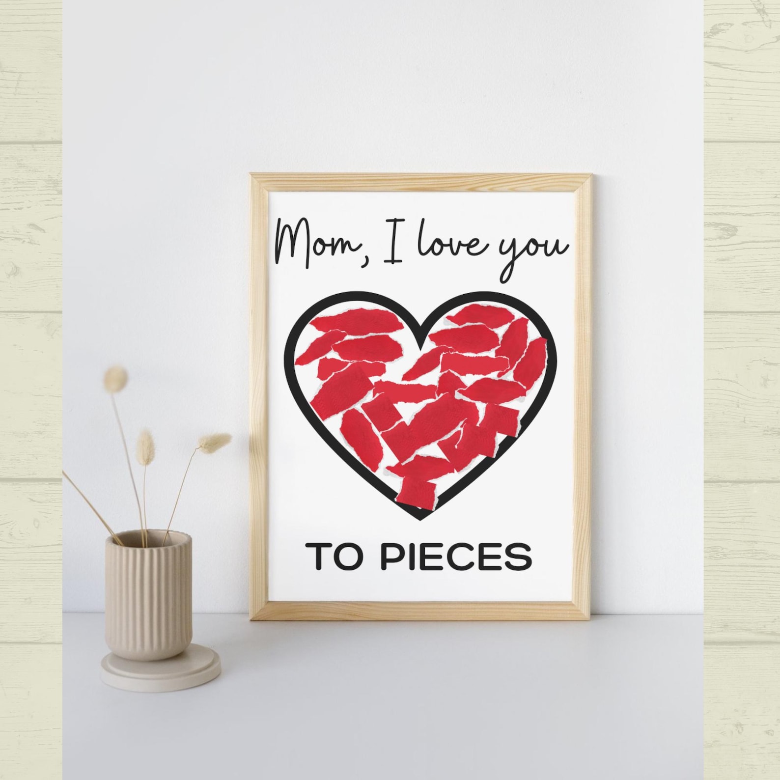 Mother's Day Craft Printable: I Love You to Pieces Card (PDF) - Etsy